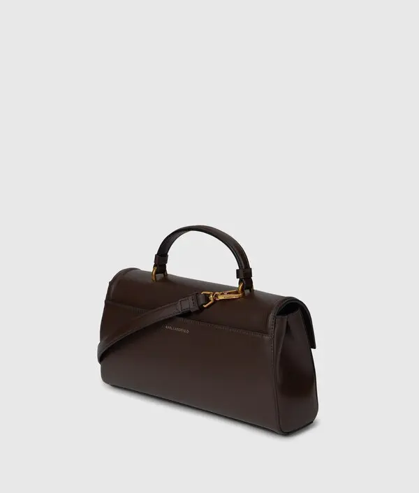 Karl Lagerfeld K/autograph Small Top Handle Bag In Cow Leather - Tobacco