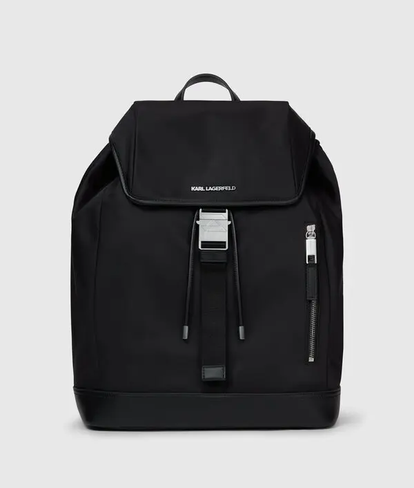 Karl Lagerfeld K/nylon Buckle Backpack - Black
