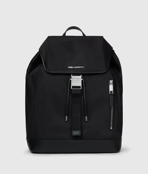 Karl Lagerfeld K/nylon Buckle Backpack - Black