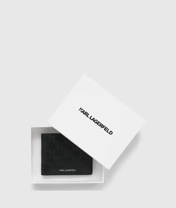 Karl Lagerfeld K/monogram Perforated Wallet - Black