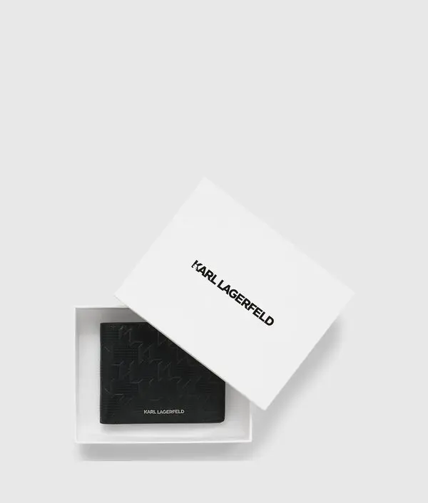 Karl Lagerfeld K/monogram Perforated Wallet - Black