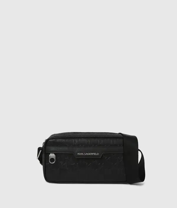 Karl Lagerfeld K/monogram Perforated Crossbody Bag - Black