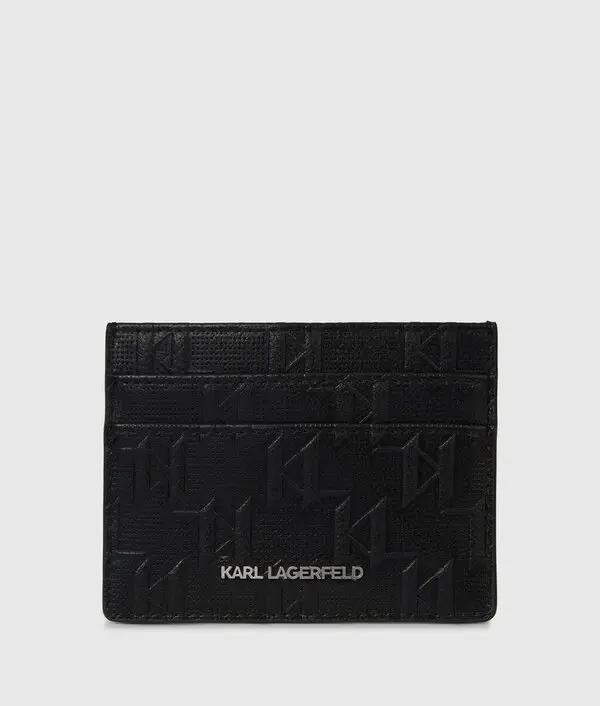 Karl Lagerfeld K/monogram Perforated Cardholder - Black