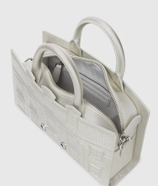 Karl Lagerfeld Rue St-guillaume Metallic Satchel Bag