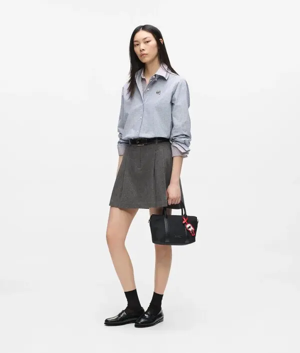 Karl Lagerfeld Nylon Ikon Small Charm Tote Bag