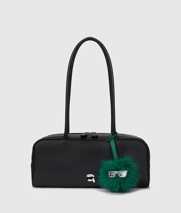 Karl Lagerfeld Ikon Pebble Elongated Charm Shoulder Bag