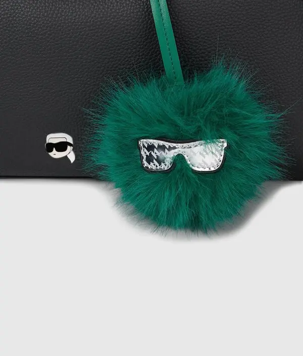 Karl Lagerfeld Ikon Pebble Elongated Charm Shoulder Bag