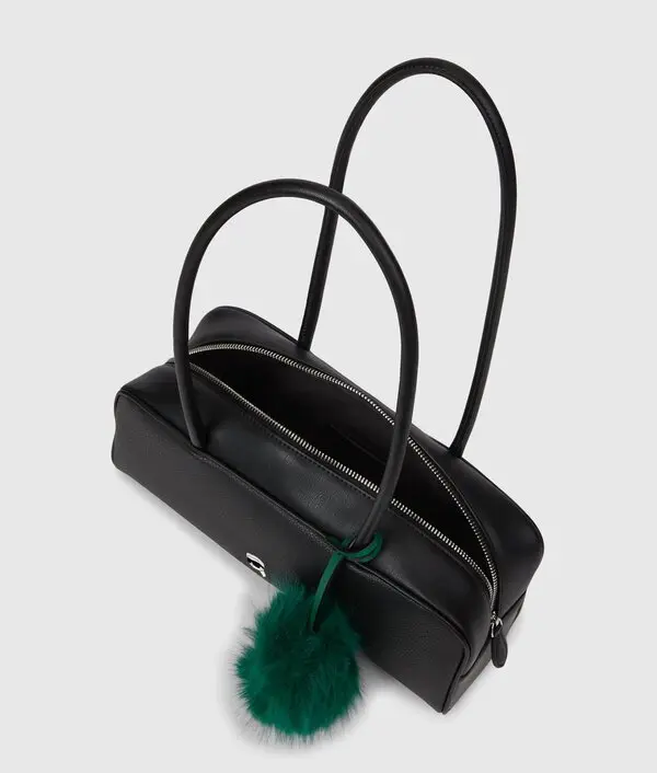 Karl Lagerfeld Ikon Pebble Elongated Charm Shoulder Bag