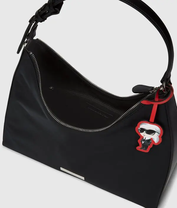 Karl Lagerfeld Ikon Nylon Charm Hobo Bag