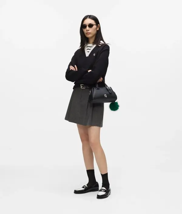 Karl Lagerfeld Ikon Pebble Small Charm Satchel Bag