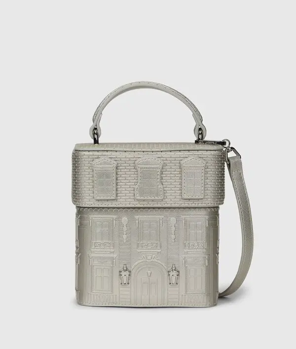 Karl Lagerfeld Rue St-guillaume Metallic Crossbody Bag - Silver