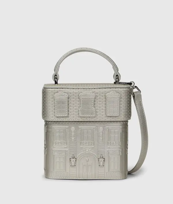 Karl Lagerfeld Rue St-guillaume Metallic Crossbody Bag - Silver