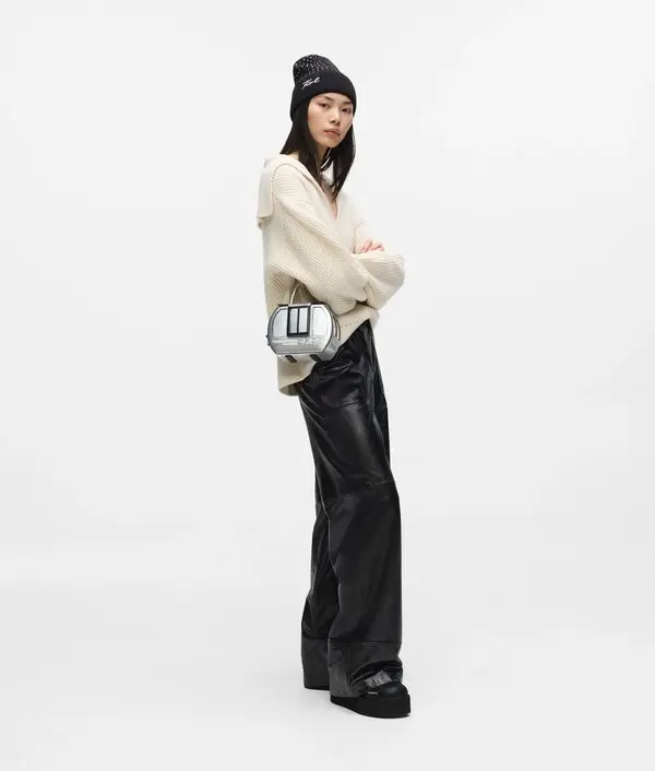 Karl Lagerfeld Ikon Gondola Top Handle Bag - Silver