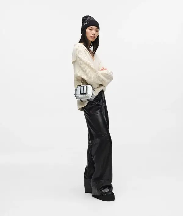 Karl Lagerfeld Ikon Gondola Top Handle Bag - Silver