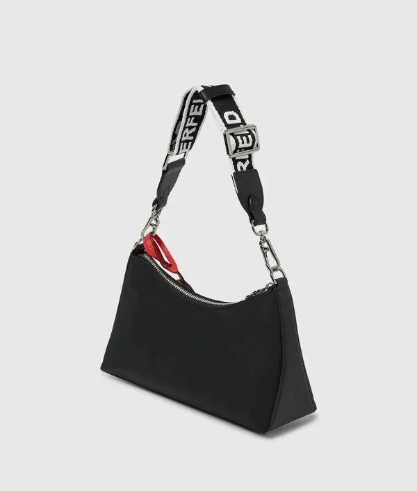 Karl Lagerfeld Ikon Nylon Charm Shoulder Bag