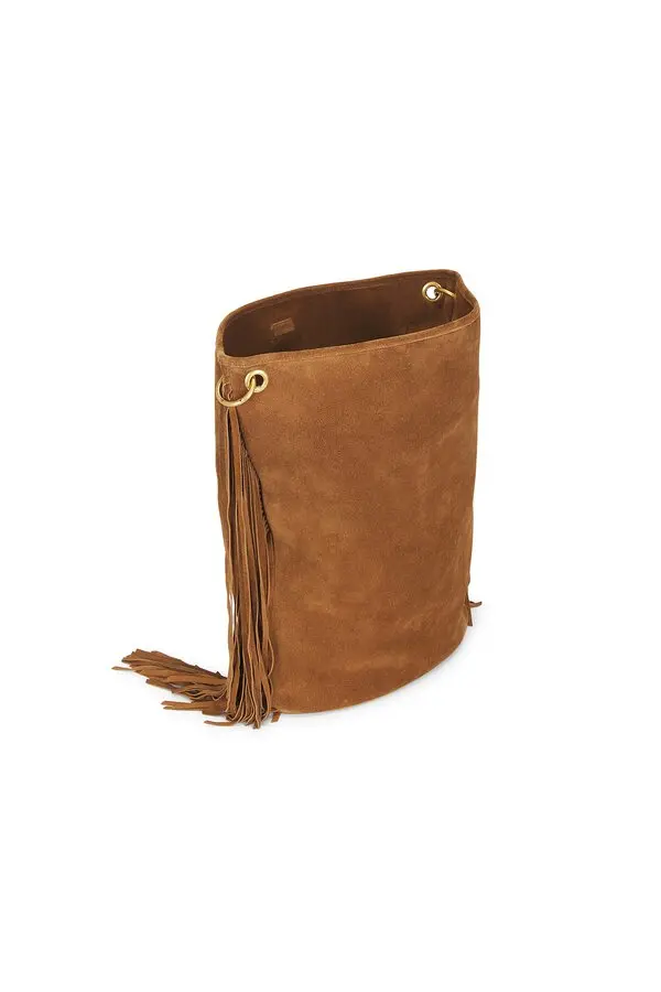 NILI LOTAN Asher Suede Shoulder Bag With Fringe Detailing