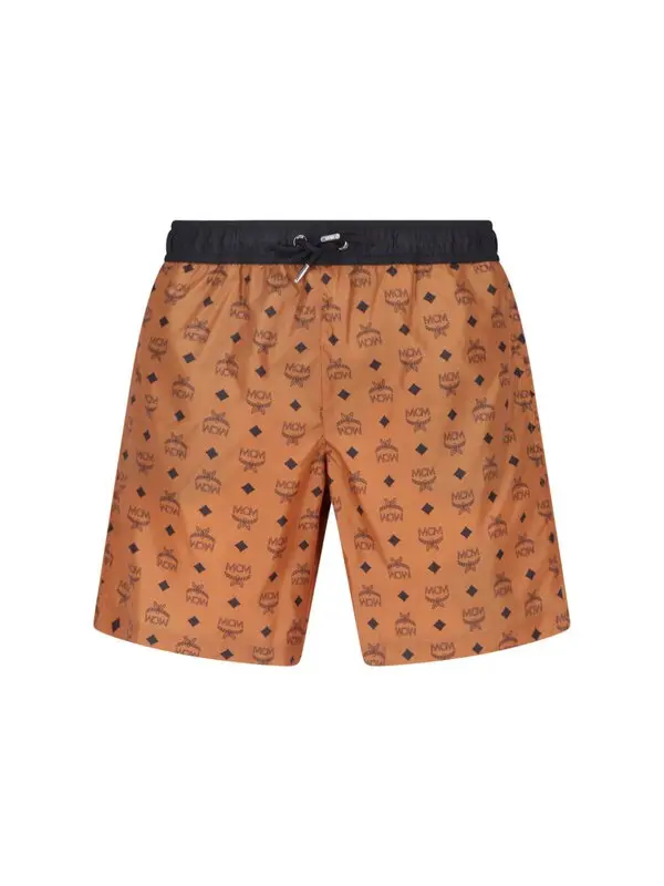 Mcm Visetos Monogram Swim Shorts