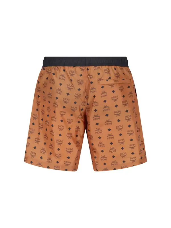 Mcm Visetos Monogram Swim Shorts