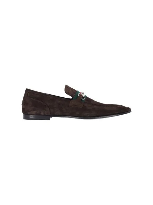 Gucci Como" Suede Loafers - Brown