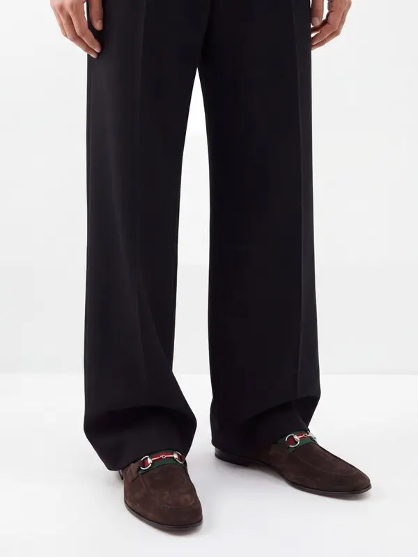 Gucci Como" Suede Loafers - Brown