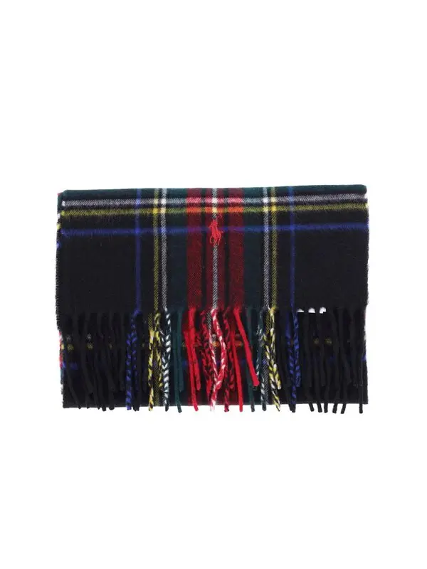 AMI Paris Plaid Wool Scarf - Black