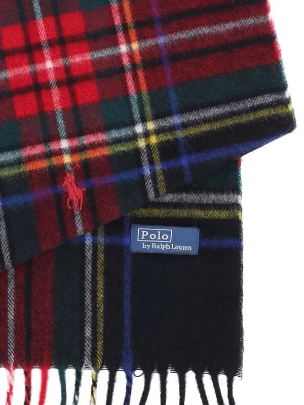 AMI Paris Plaid Wool Scarf - Black