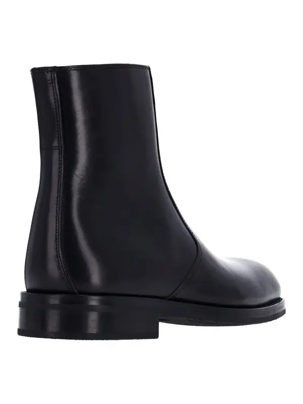 LEMAIRE Leather Zip Ankle Boots - Black