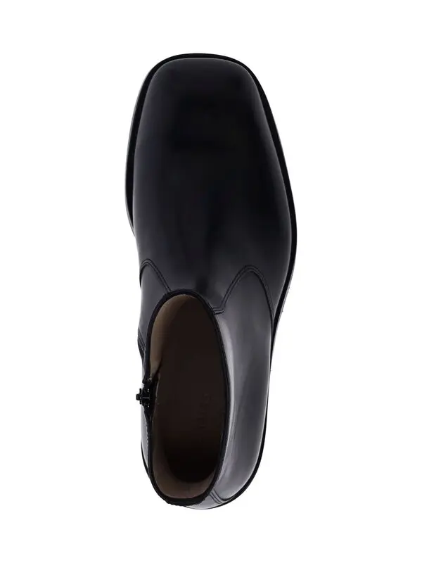LEMAIRE Leather Zip Ankle Boots - Black