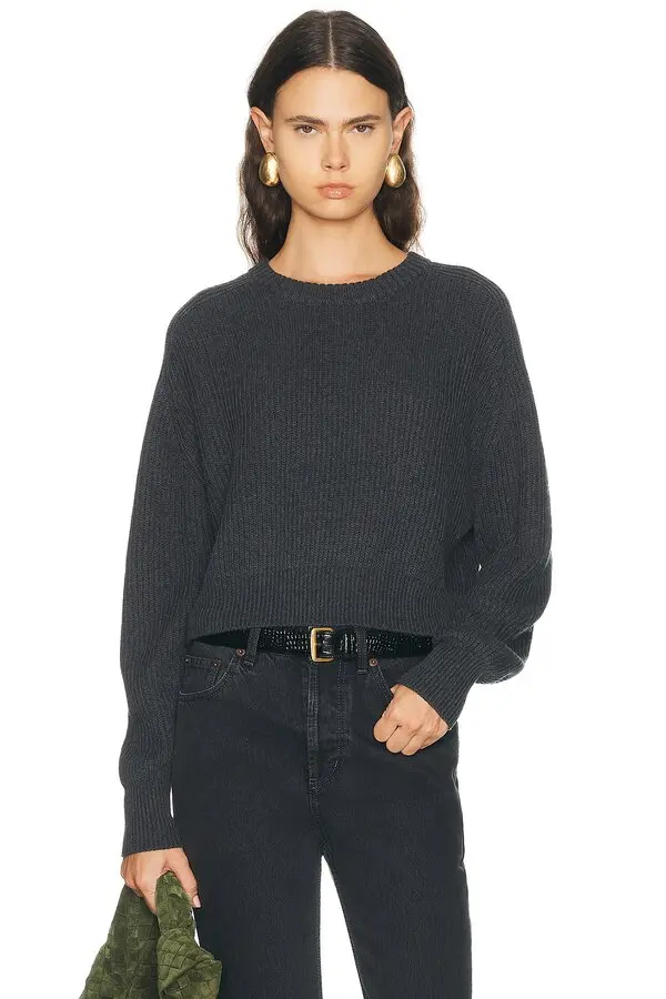 Enza Costa Cotton Cashmere Raglan Sweater