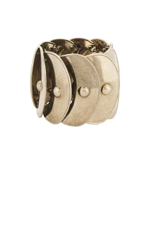 Ralph Lauren Metallic Silver Disk Cuff Bracelet