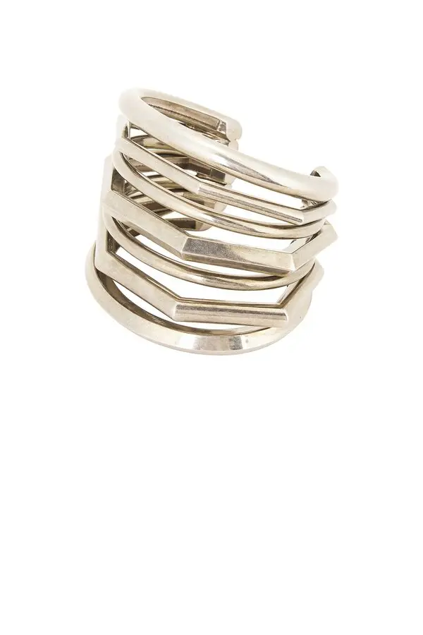 Ralph Lauren Orbit Cuff Bracelet In Metallic Silver - Antique Silver