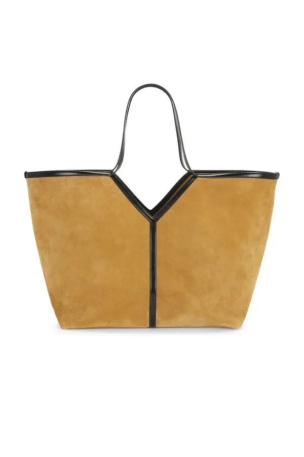 Saint Laurent Y Slim Tote Bag - Light Rustic Camel & Nero