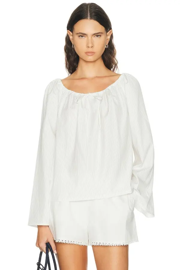 Donni. Pop Pinstripe Tie Top