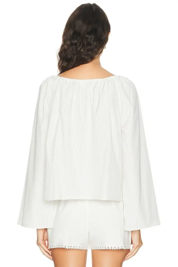Donni. Pop Pinstripe Tie Top