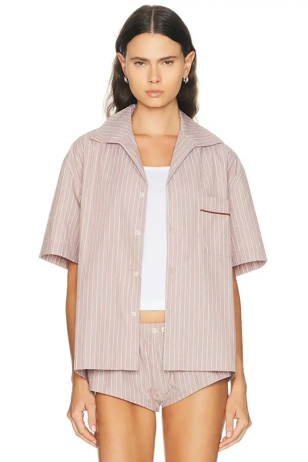 ENTIRE STUDIOS Striped Cotton Button-down Shirt