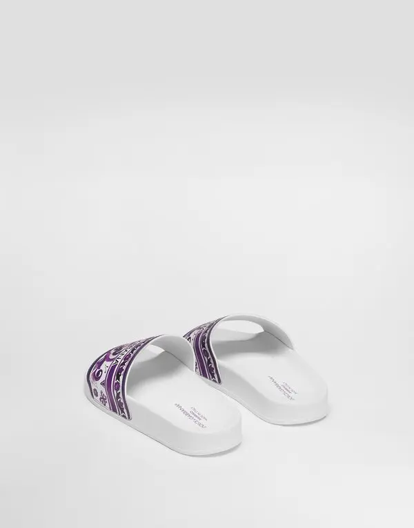 Dolce & Gabbana Majolica-print Calfskin Slipper