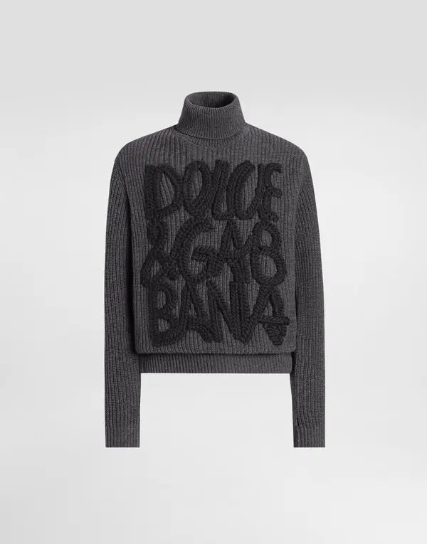 Dolce & Gabbana Wool Turtleneck With Embroidered Logo