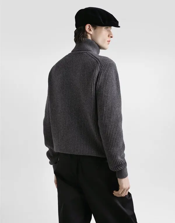 Dolce & Gabbana Wool Turtleneck With Embroidered Logo