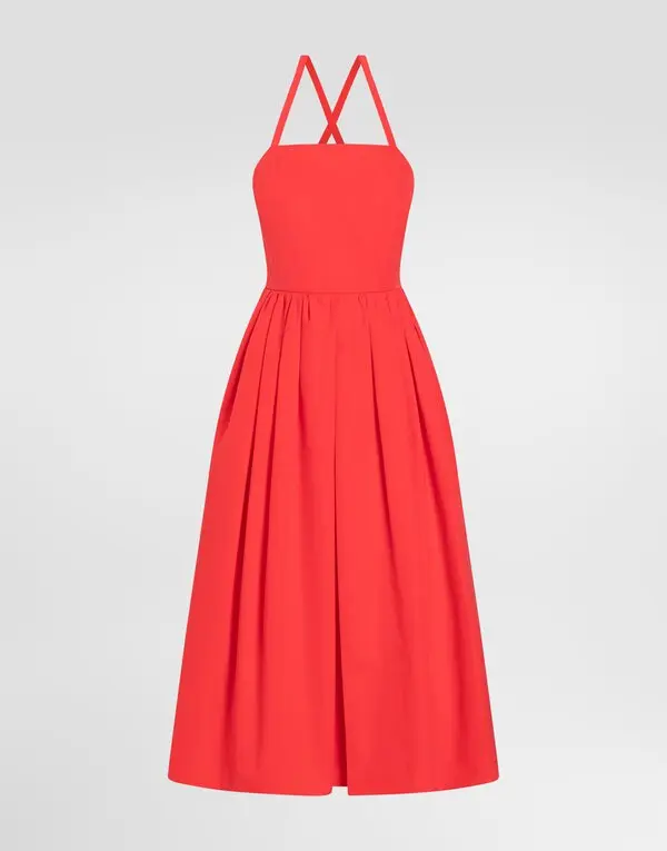 Dolce & Gabbana Cotton Short Dress With Criss-cross Straps - Orange