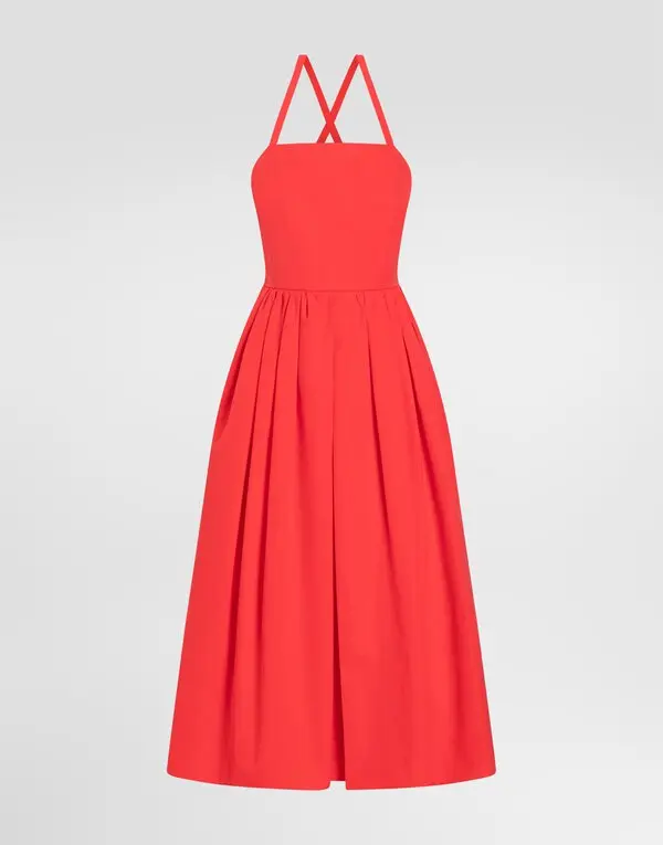 Dolce & Gabbana Cotton Short Dress With Criss-cross Straps - Orange