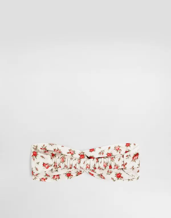 Dolce & Gabbana Rose-print Braided Headband