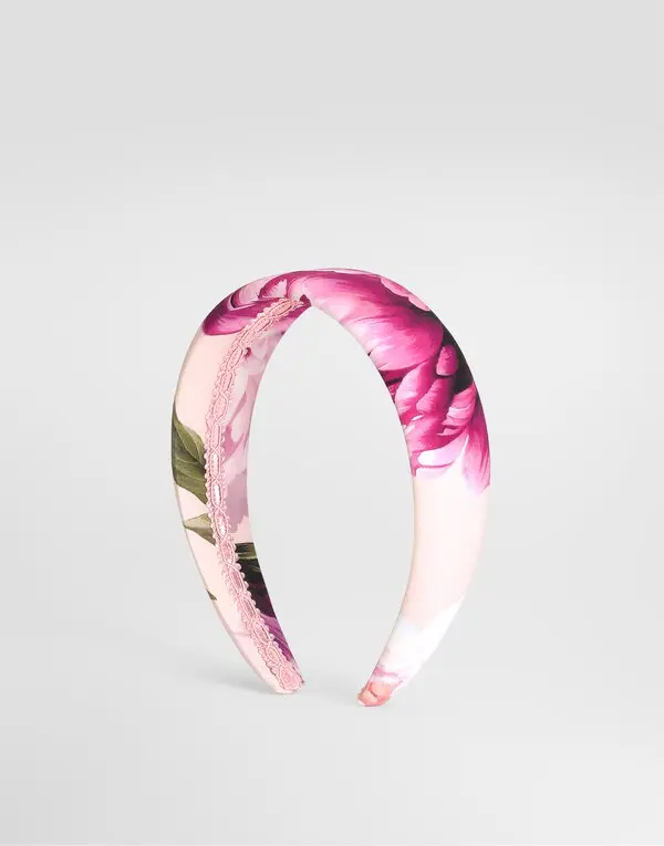 Dolce & Gabbana Peony-print Padded Poplin Headband