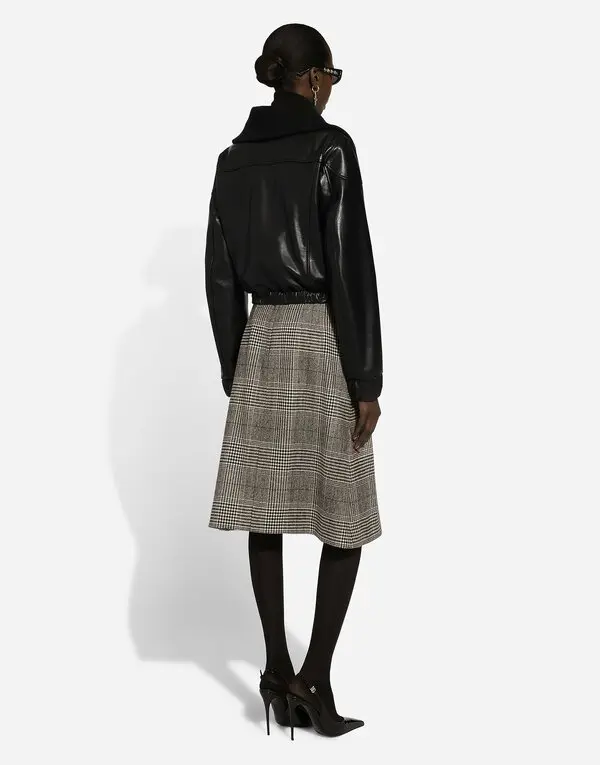 Dolce & Gabbana Glen Plaid Calf-length A-line Skirt With Pleats