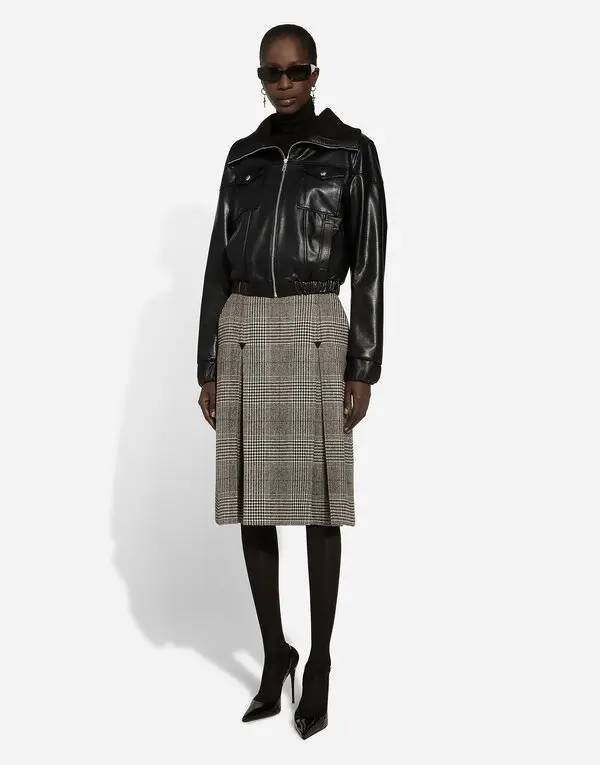 Dolce & Gabbana Glen Plaid Calf-length A-line Skirt With Pleats