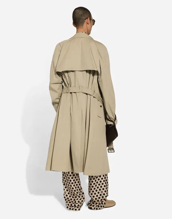 Dolce & Gabbana Double-breasted Cotton Gabardine Trench Coat