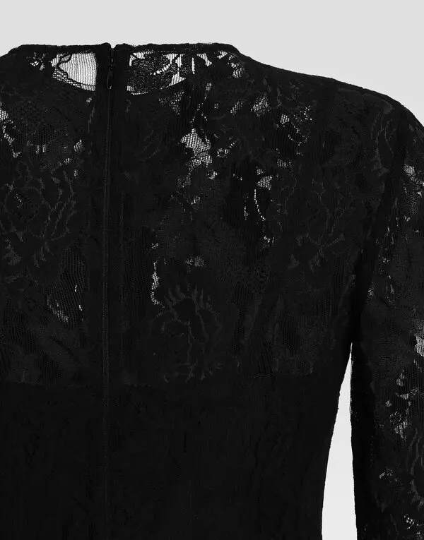 Dolce & Gabbana Lace Fitted Dress - Black