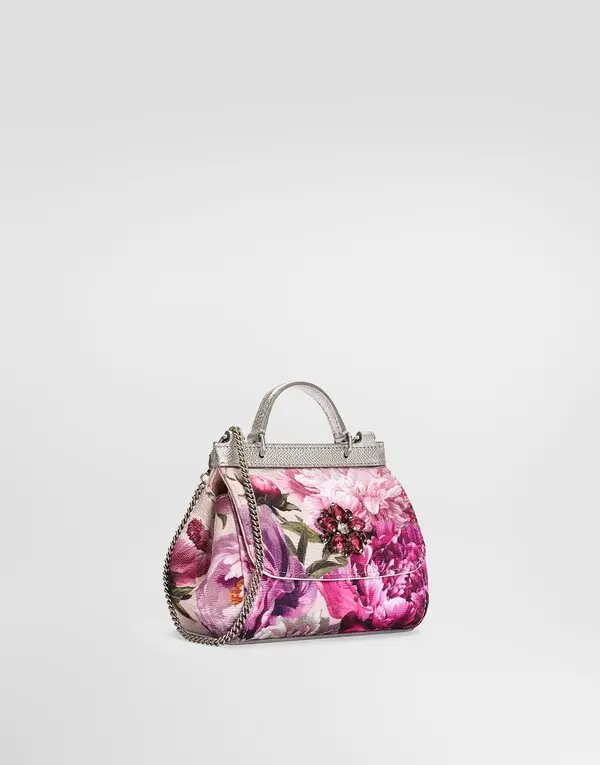 Dolce & Gabbana Sicily Peony-print Brocade Handbag