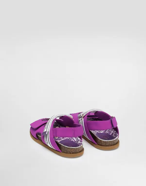 Dolce & Gabbana Majolica-print Sandals With Thermo-rhinestones