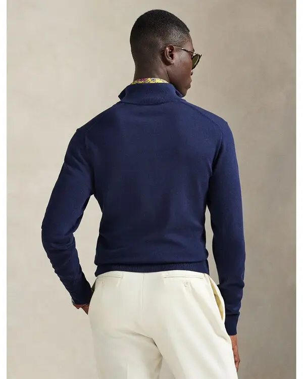 Polo Ralph Lauren Cotton Quarter Zip Mock Neck Sweater