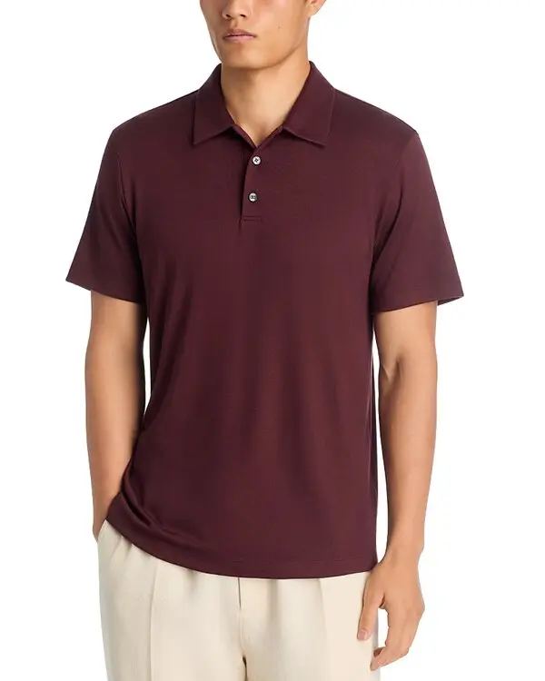 Theory Bron Anemone Jersey Polo Shirt - Deep Auburn